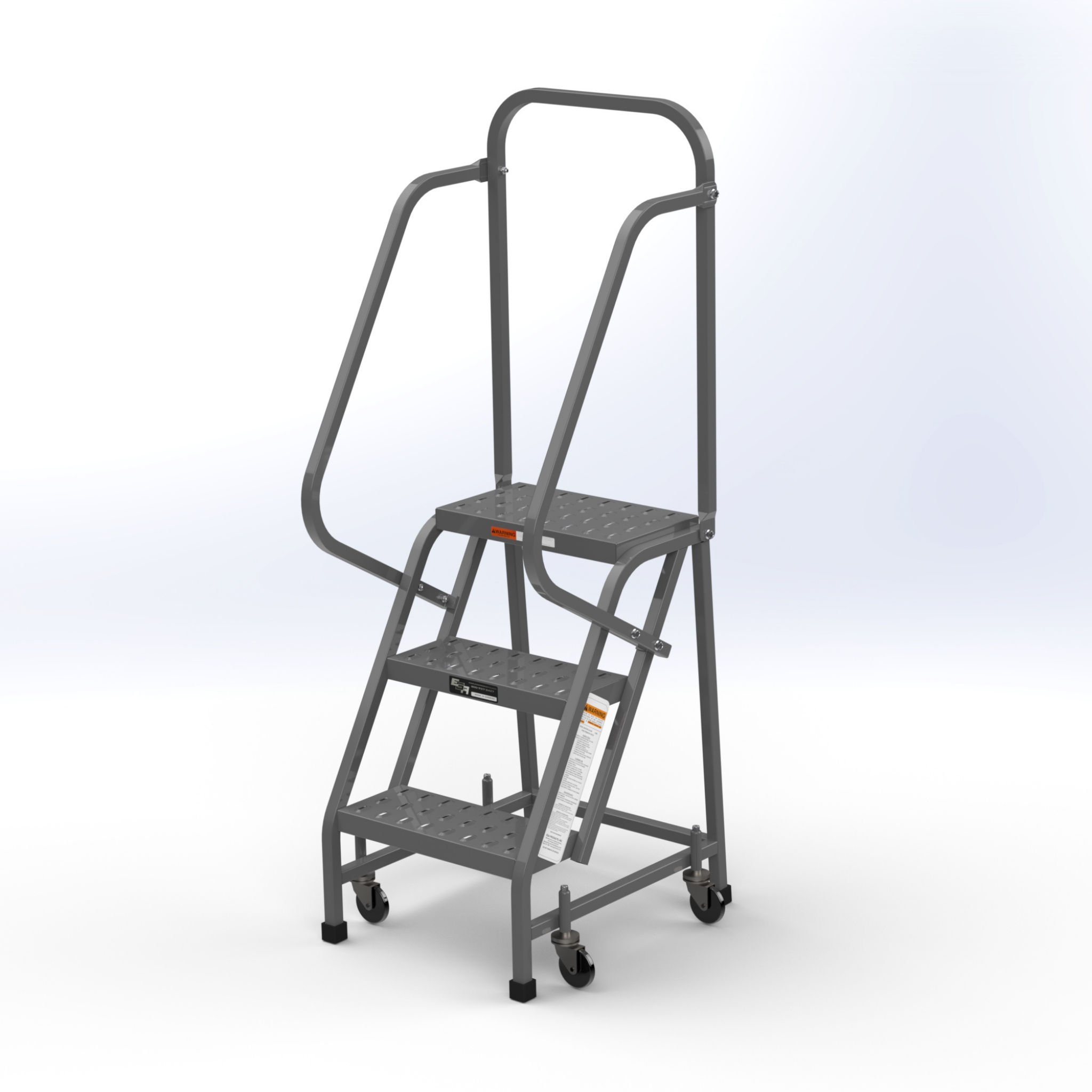 Industrial Rolling Ladder | 3 Steps 16" Wide Tread - L3020HKD | EGA ...
